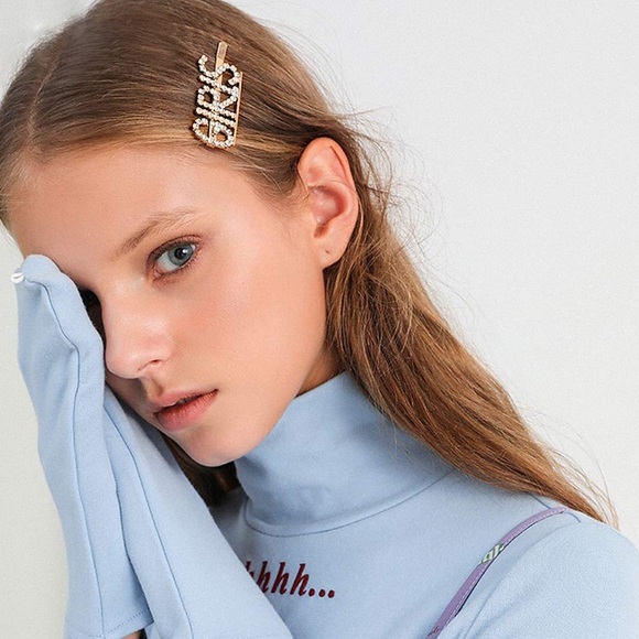 Accessories | 1pcs Word Hair Clip Bobby Pins Sparkly Gold | Poshmark